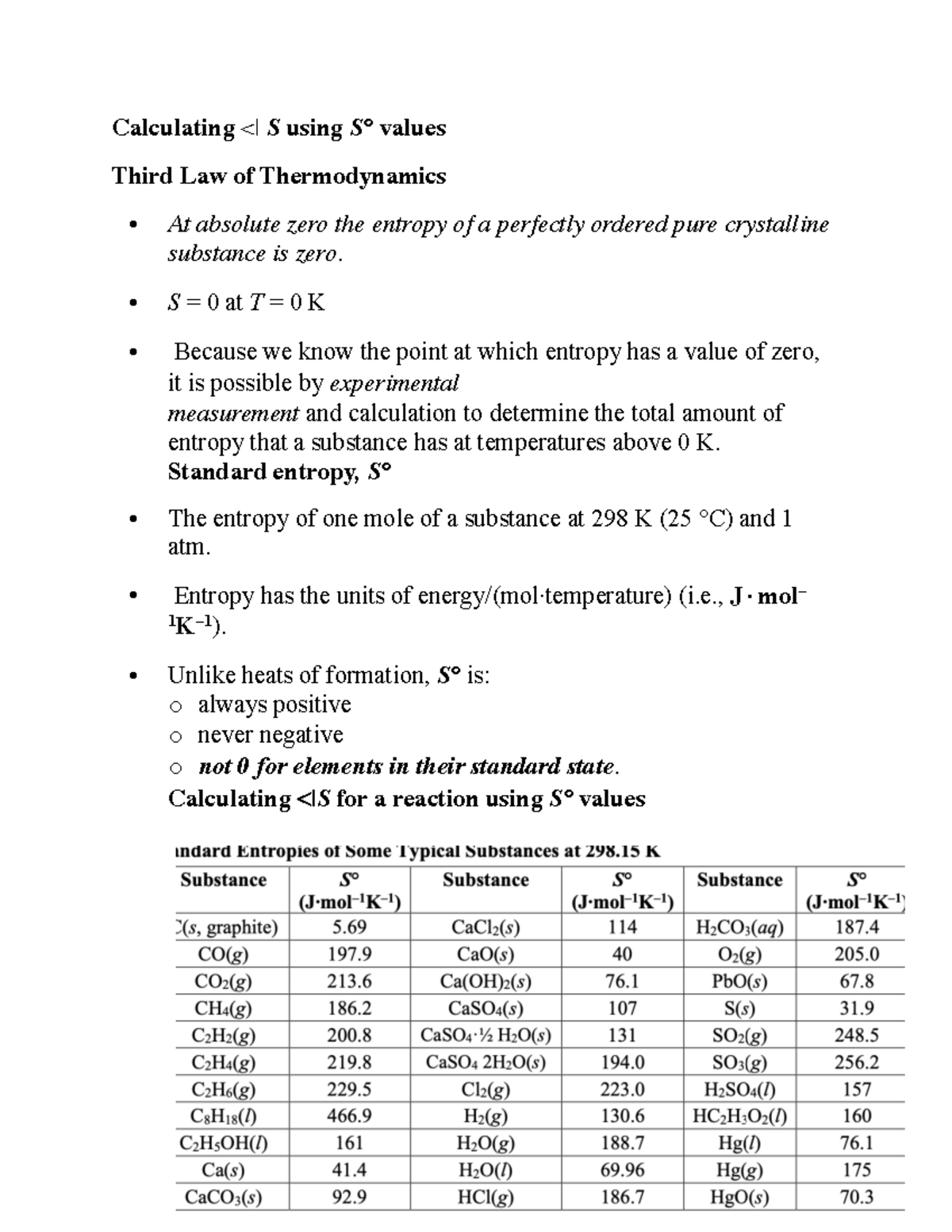 Gibbs free energy - Calculating