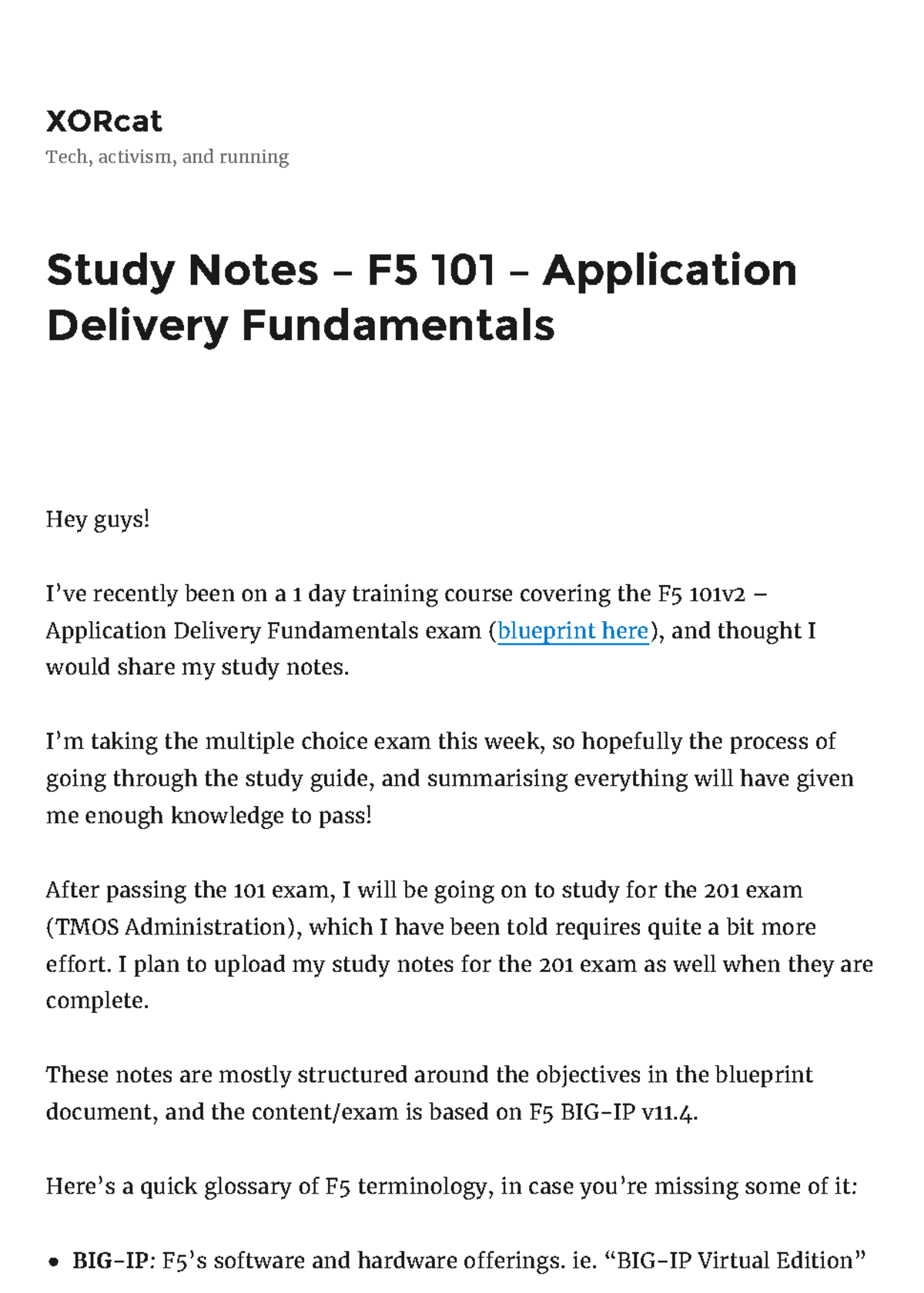 Study Notes F5 101 Application Delivery - XORcat Tech, activism, and ...