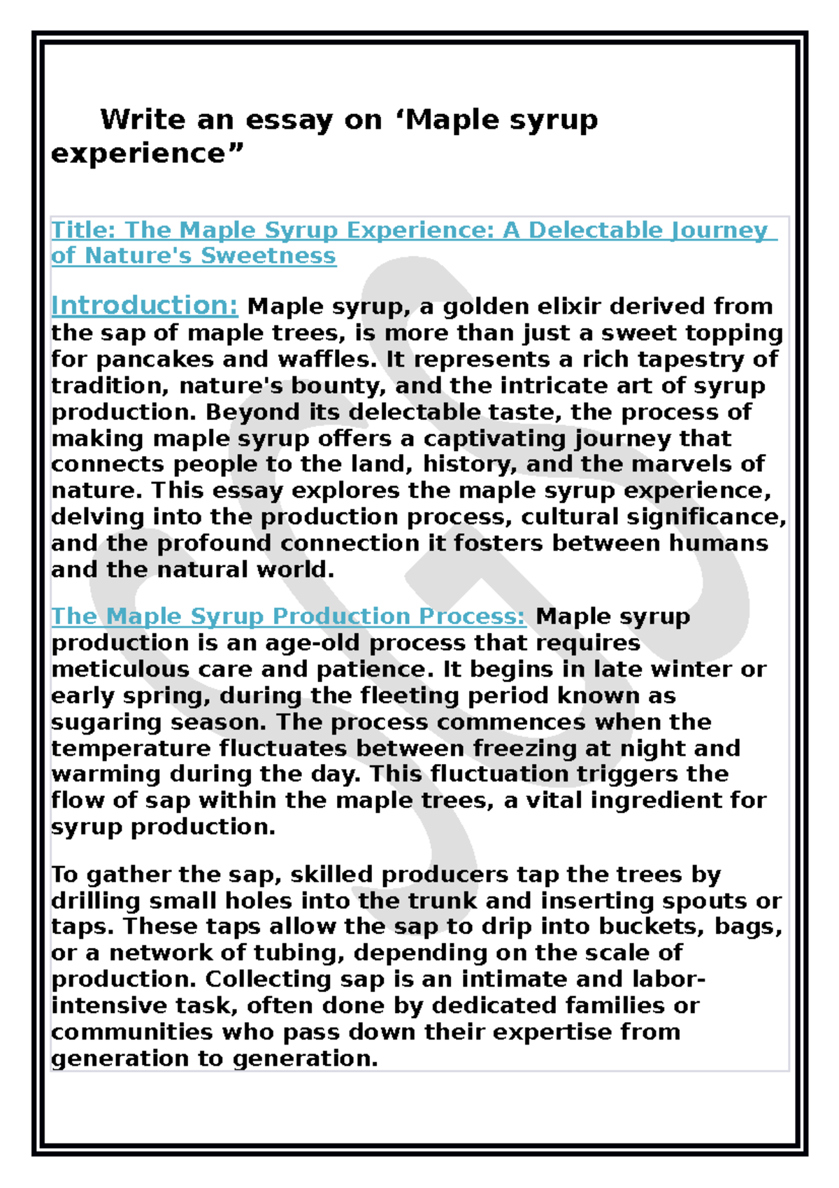 The Maple Syrup Experience , A Delectable Journey of Nature's Sweetness ...