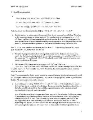 BIPN 100 Midterm 1 - Professor Catalina Reyes-Gonzalez - Zhang 1 BIPN Midterm 1 I. Osmolarity ...