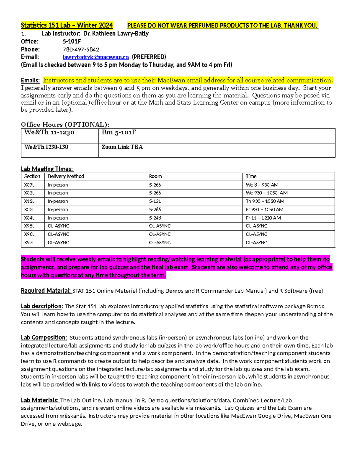 Kathleen Stat 151 Winter 2024 Lab Outline Template V1 - Statistics 151 Lab – Winter 2024 PLEASE ...