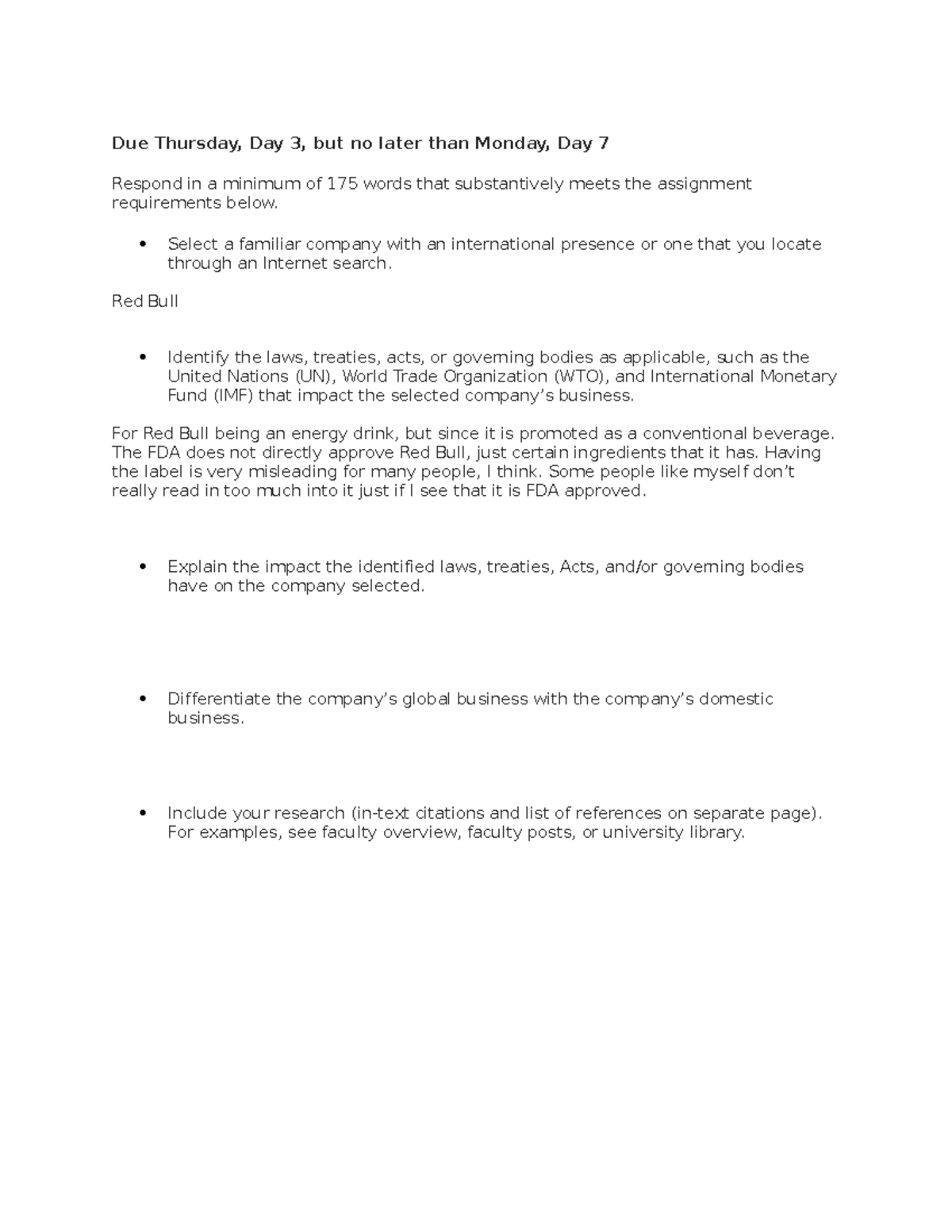 Week 5 discussion - Homework - Due Thursday, Day 3, but no later than ...