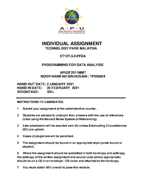 Data Management Assignment - INDIVIDUAL ASSIGNMENT ASIA PACIFIC ...