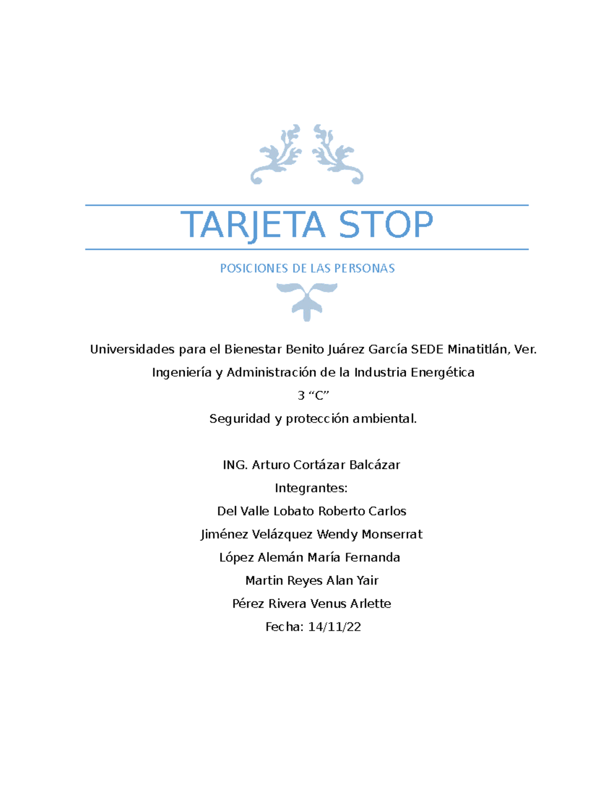 Tarjeta STOP diseno - TARJETA STOP POSICIONES DE LAS PERSONAS ...