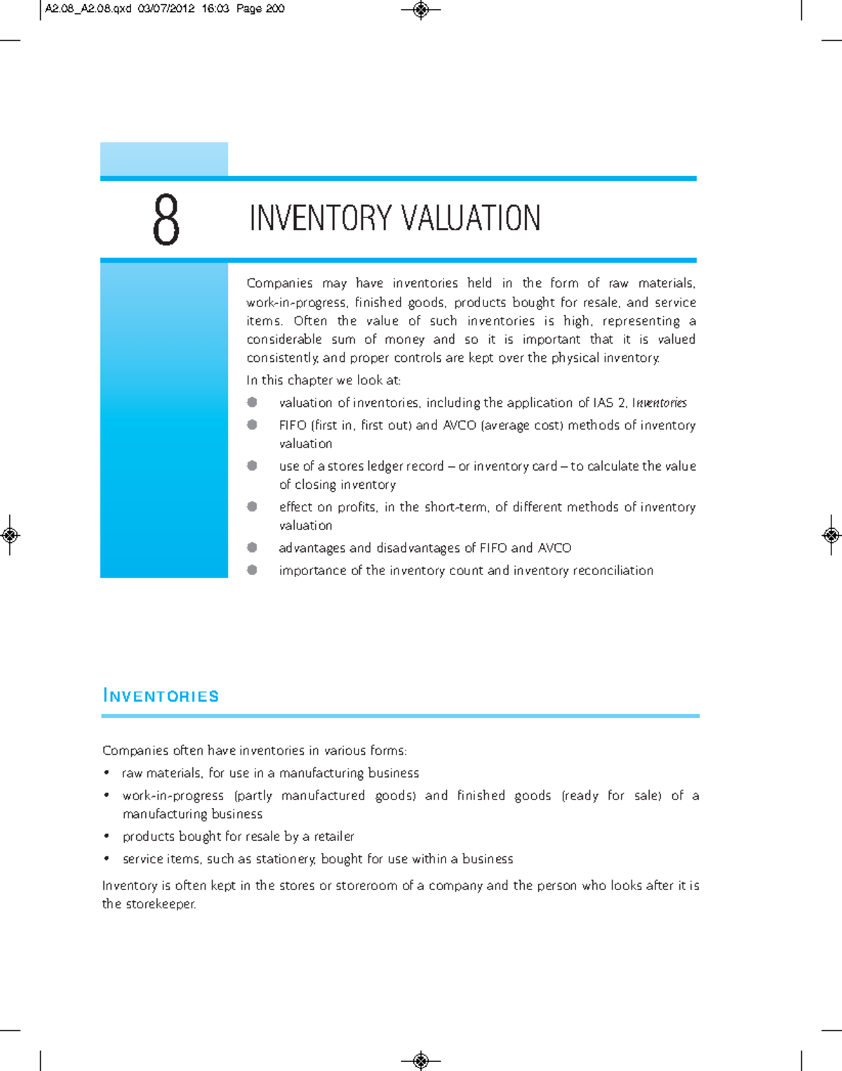 IAS2 chapter inventory valuation - INVENTORIES Companies often have ...
