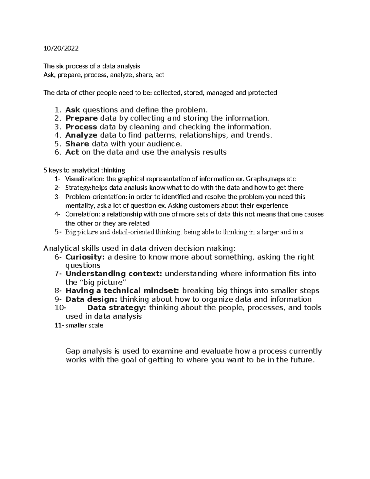 Data Analysis Course A Very Good Book 10 20 The Six Process Of A