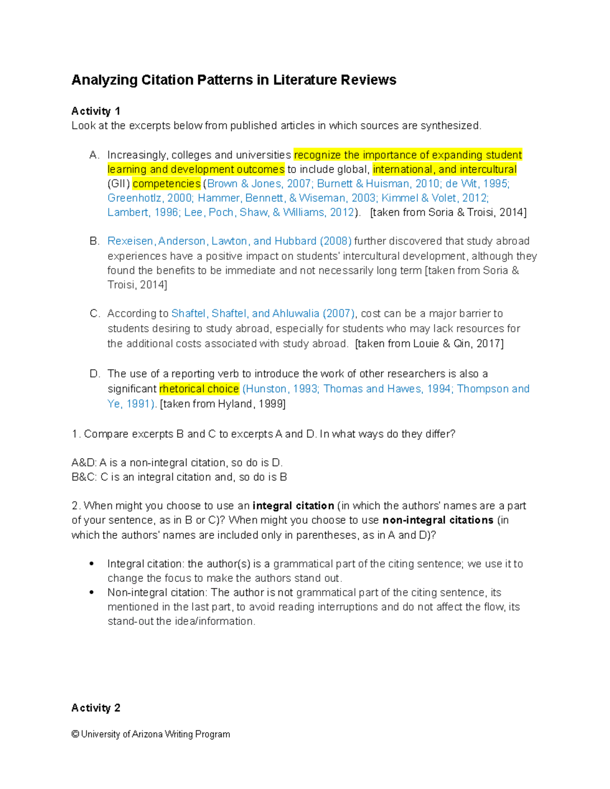 Analyzing Citation Patterns In Literature Reviews 1 Analyzing Citation Patterns In