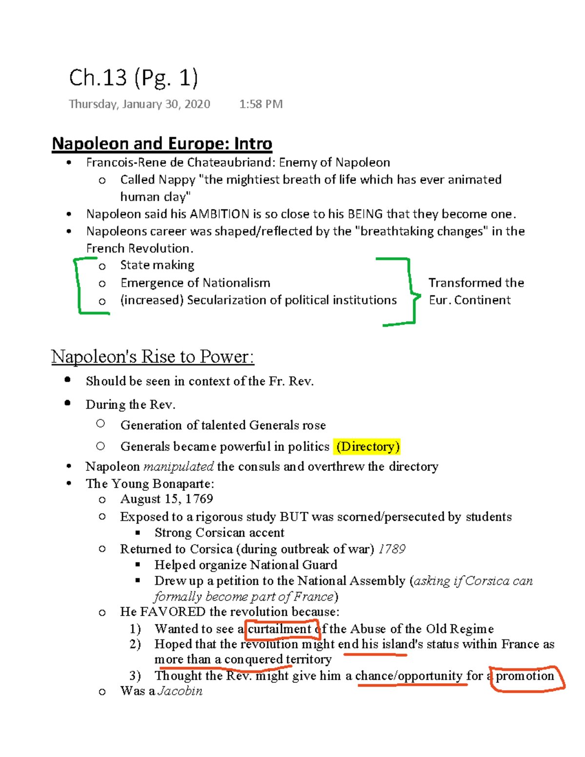 Modern Europe Ch.13 (Pg. 1) - Warning: TT: undefined function: 32 Napoleon and Europe: Intro ...