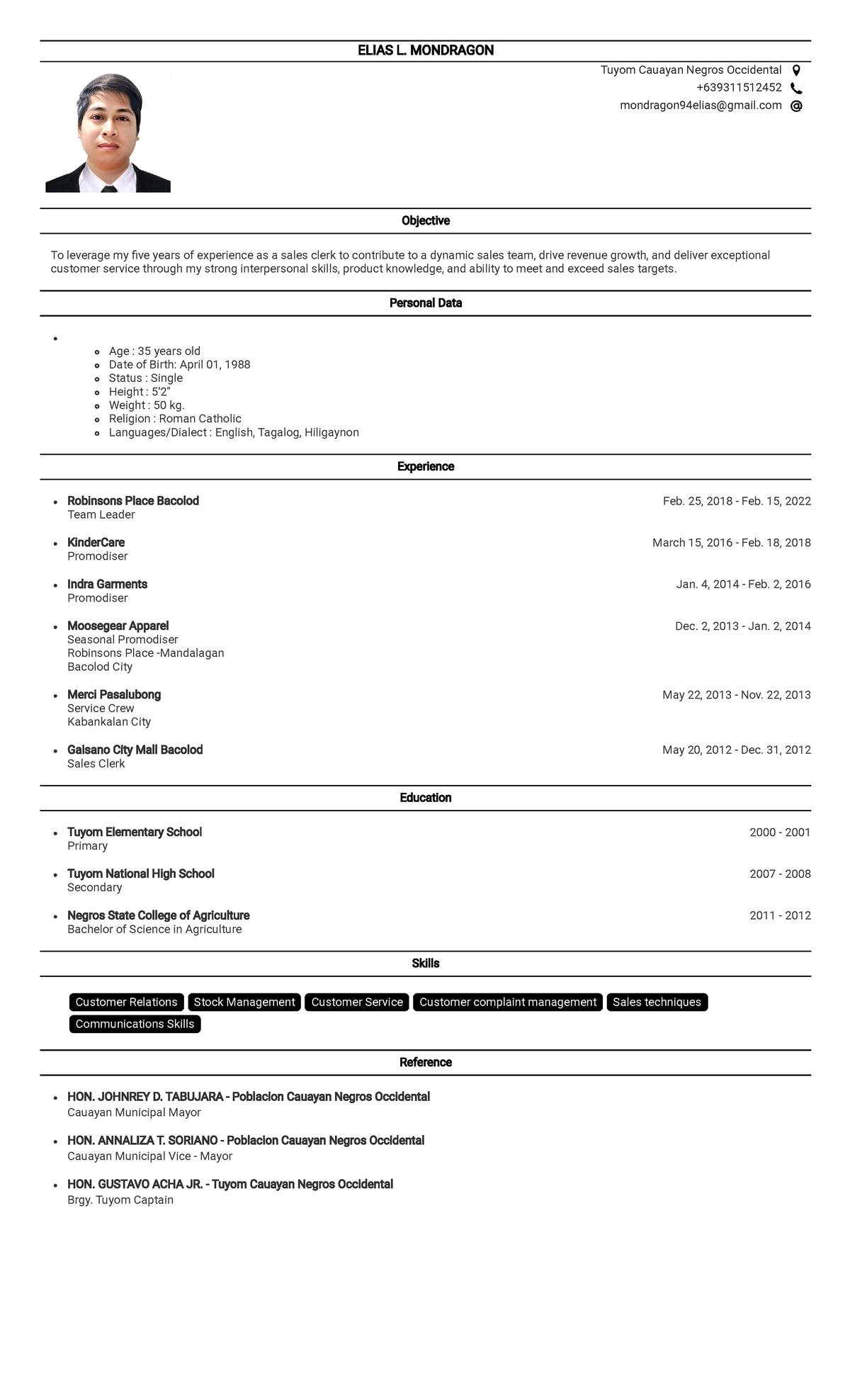 Intelligent CV Document - Tuyom Cauayan Negros Occidental+ ...