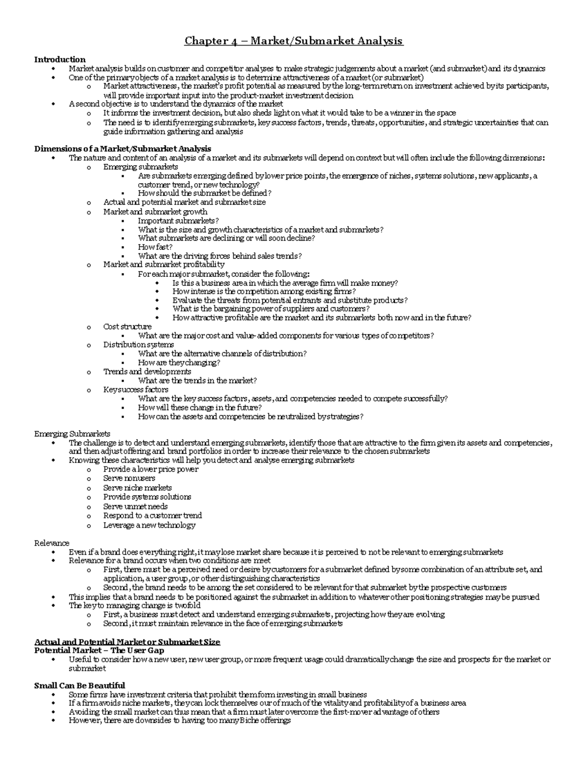 MARK 452 - Chapter 4 - Chapter 4 – Market/Submarket Analysis ...