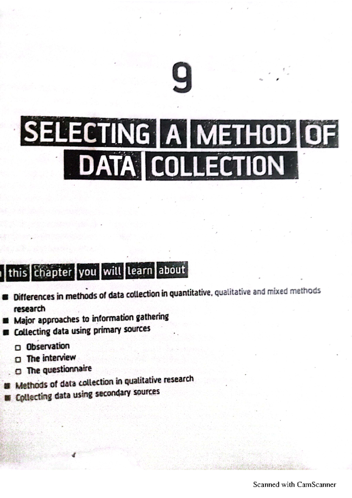 Data Collection Tools - Advanced Research Methodology - Studocu
