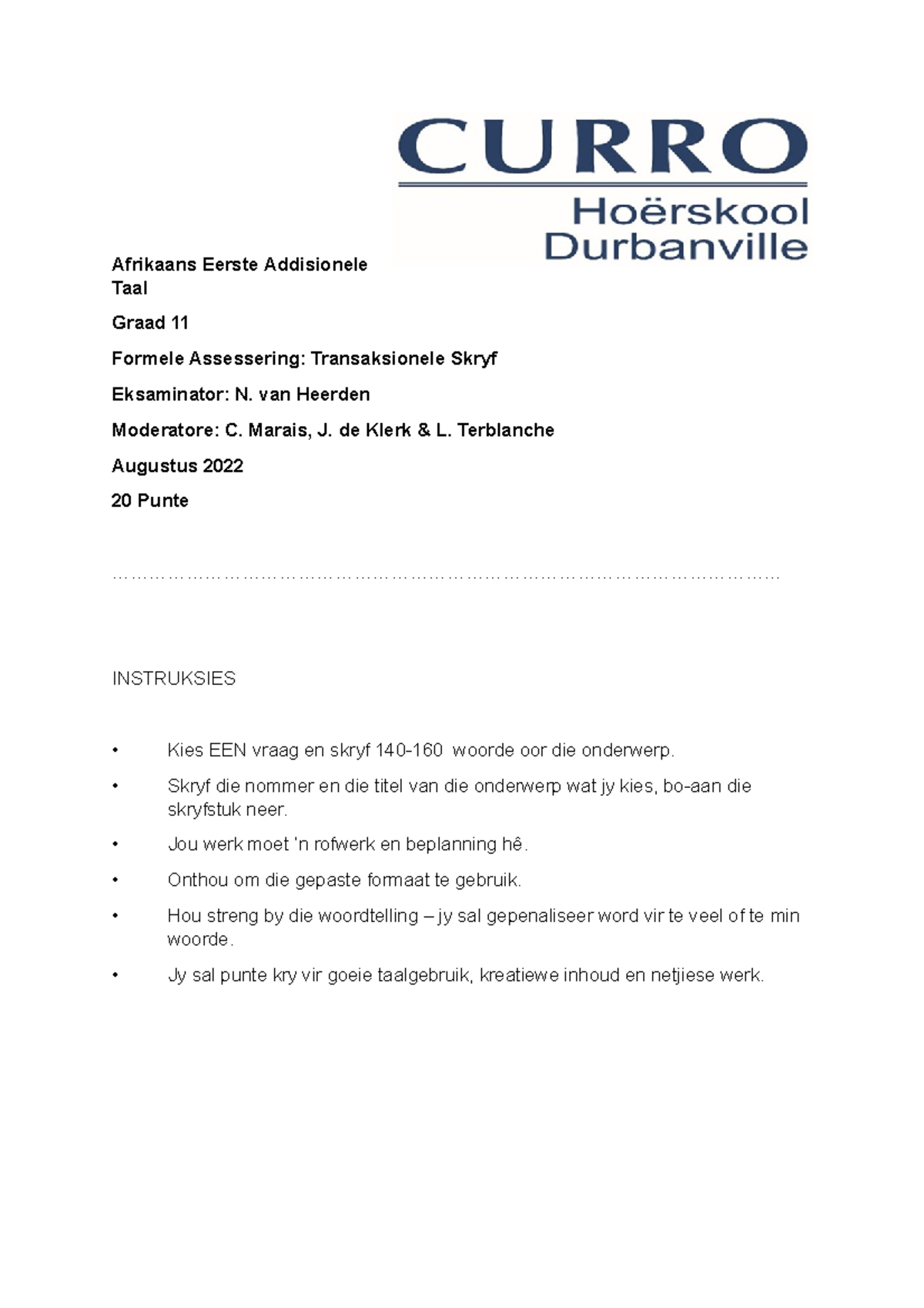 Graad 11 Transaksioneel - Afrikaans Eerste Addisionele Taal Graad 11 ...