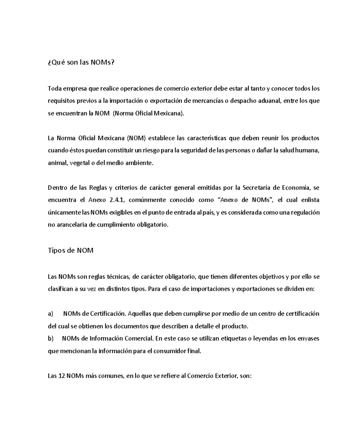 NOMs - NOMs - ¿Qué son las NOMs? Toda empresa que realice operaciones ...