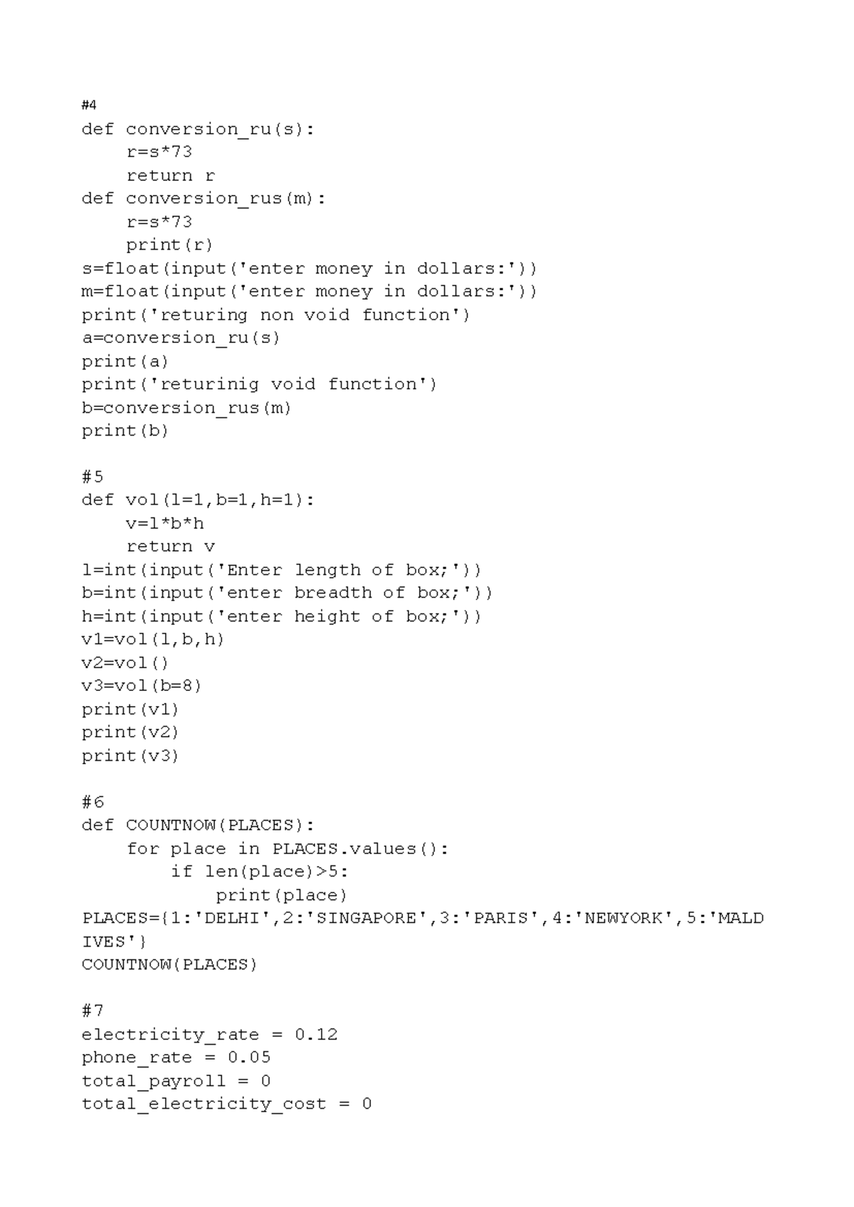 Only code - codes - def conversion_ru(s): r=s* return r def conversion ...