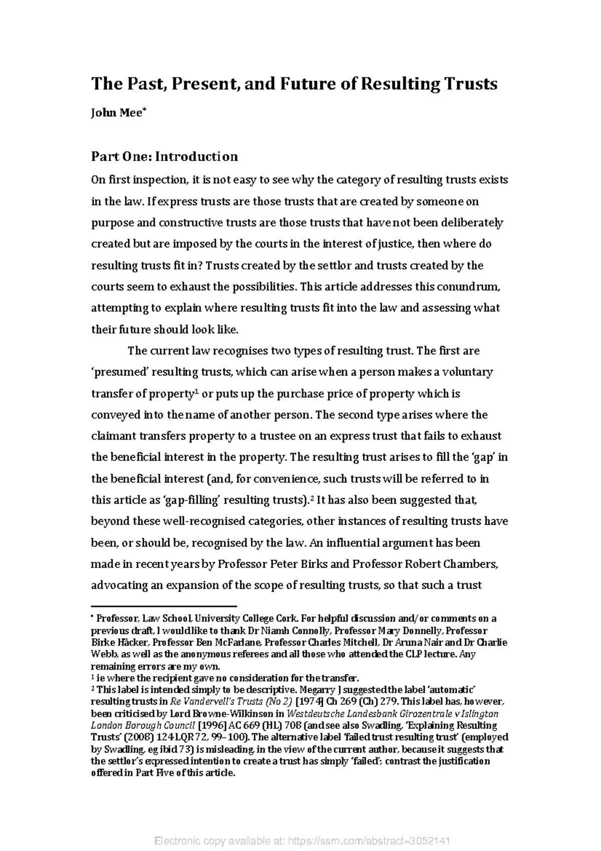 John mee - Notes for Exam - The Past, Present, and Future of Resulting ...