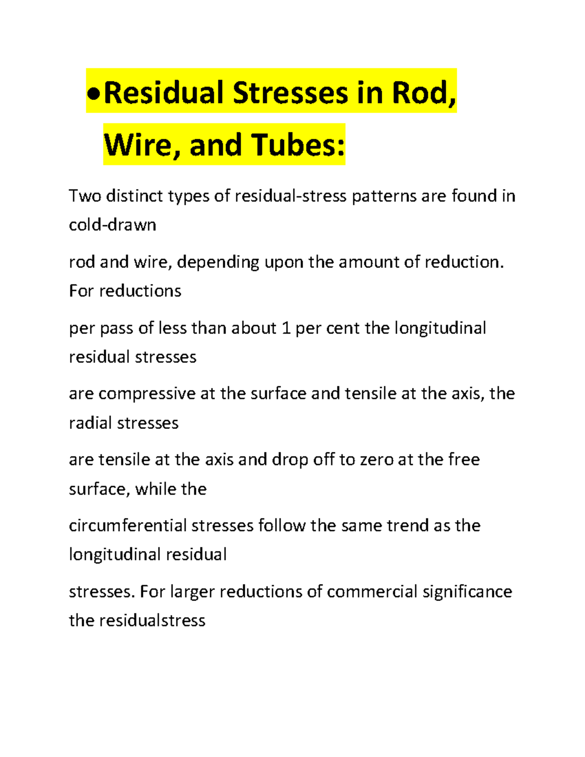 Residual Stresses in Rod - Residual Stresses in Rod, Wire, and Tubes ...