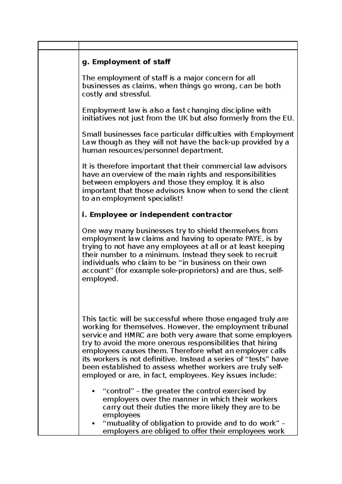 Employement staff - Lecture notes lecture 2 - MMU - Studocu