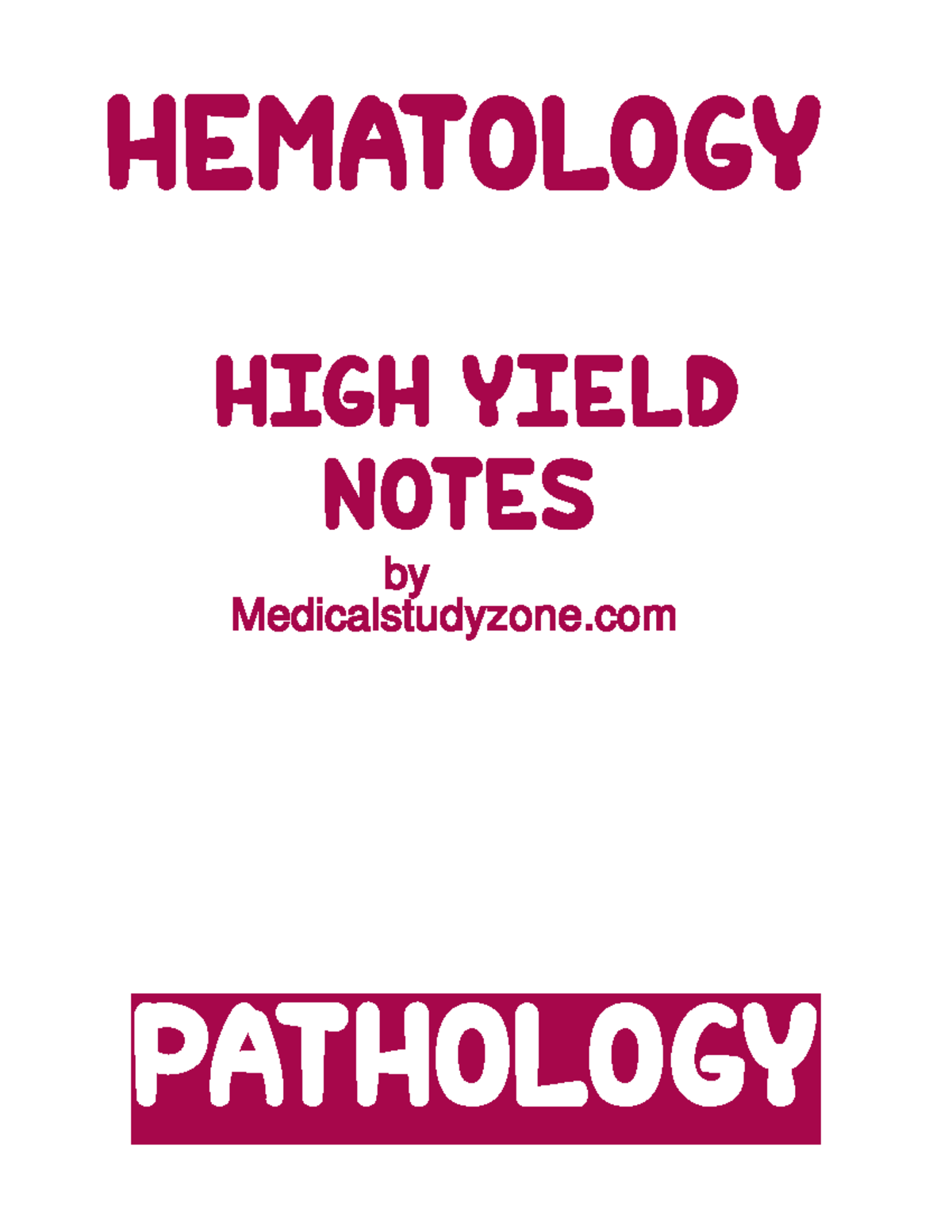 Hematology Osmosis HY Pathology Notes [Medicalstudyzone - Hematology ...