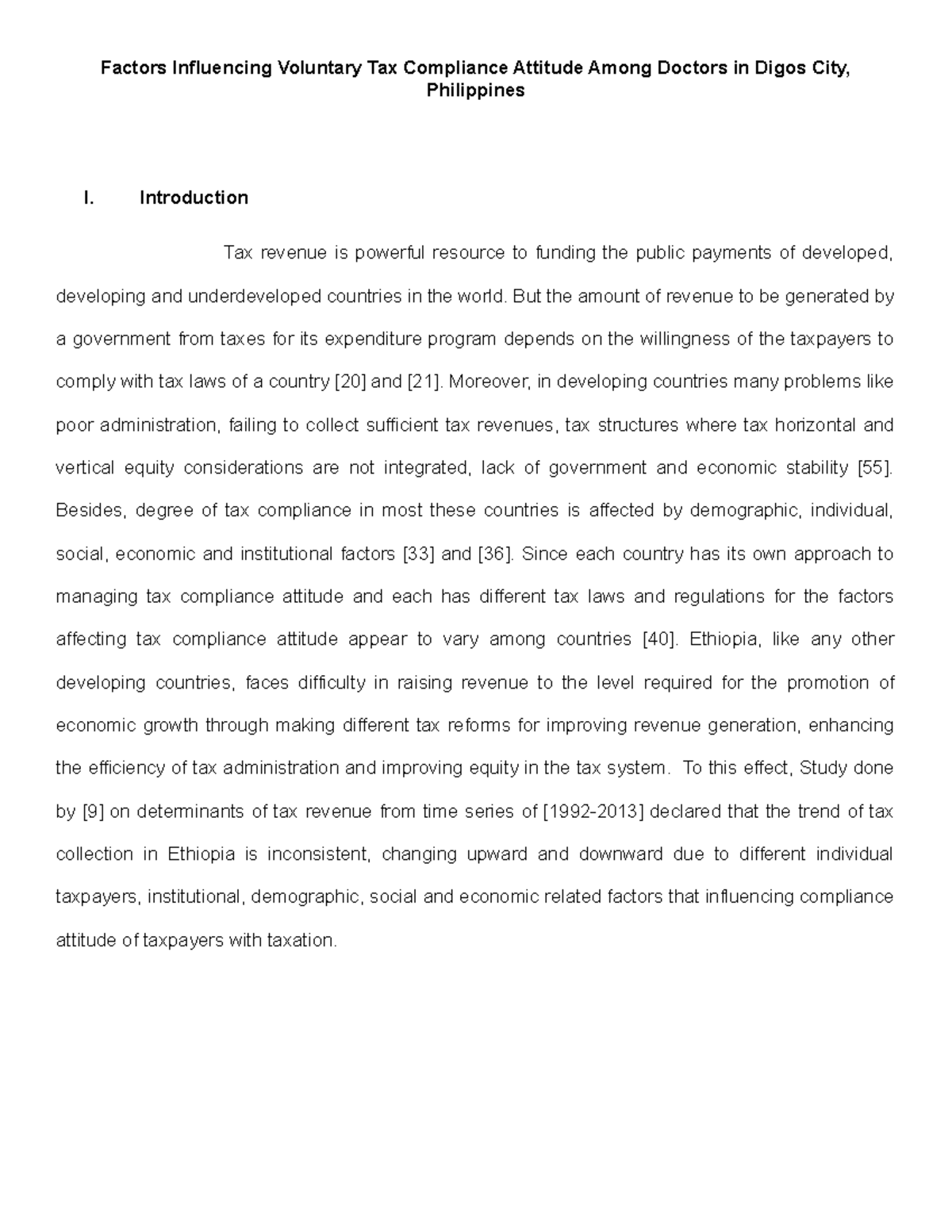 Tax Compliance Attitude - Introduction Tax revenue is powerful resource ...