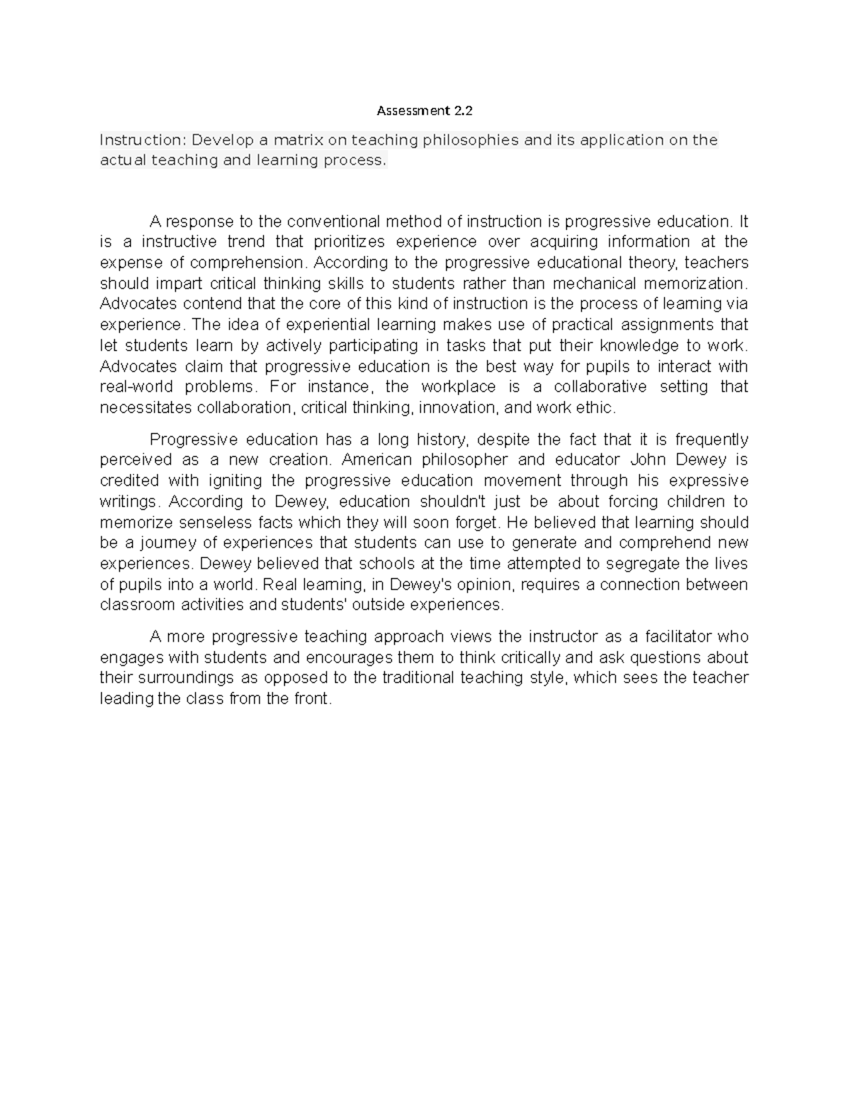 Assessment in English Grammar - Assessment 2. Instruction: Develop a ...
