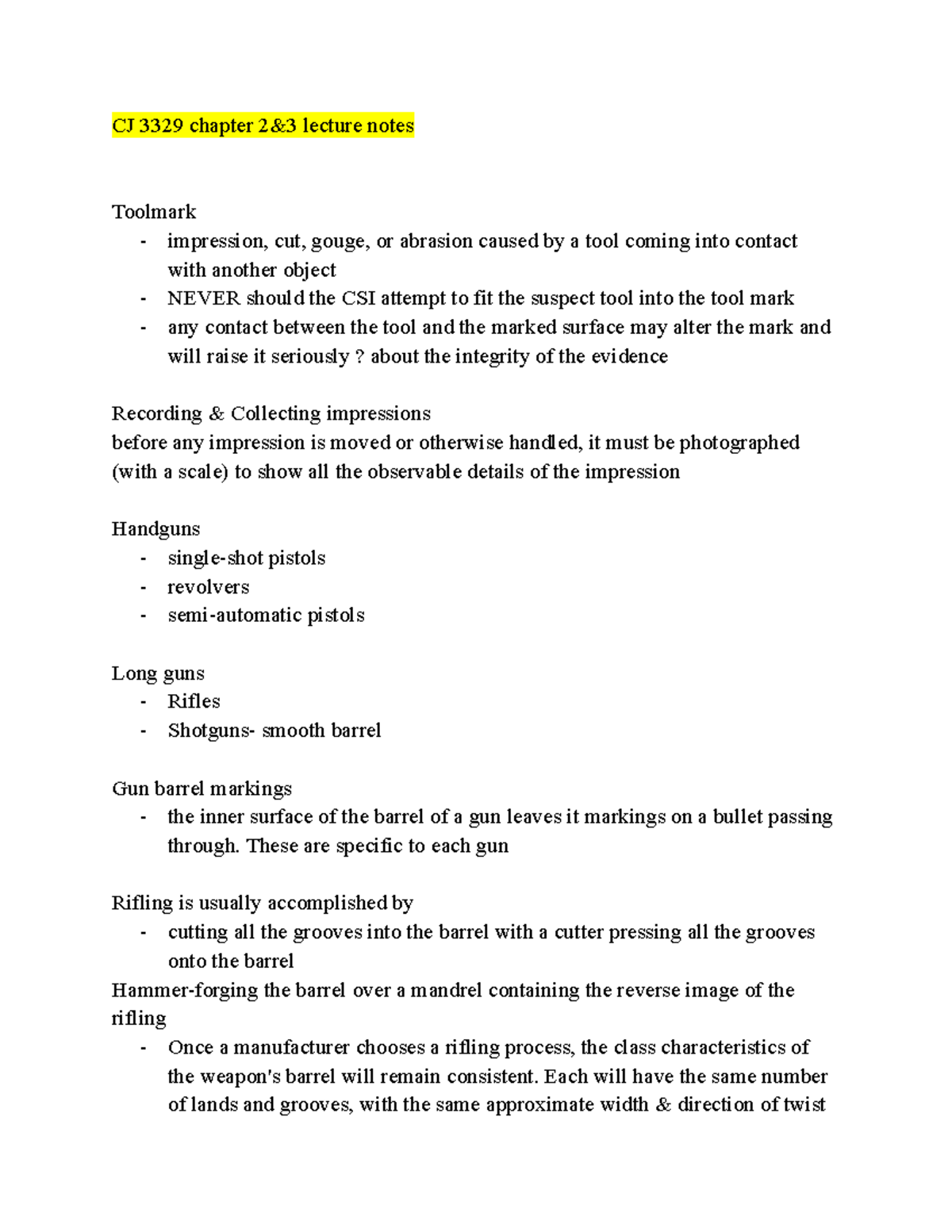 CJ 3329 chapter 2 and 3 lecture notes - CJ 3329 chapter 2&3 lecture ...