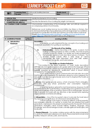 TLE10-HE-Local-Tour-Guiding-Q3-W2-Lea P - W Learning Area TLE-Local ...