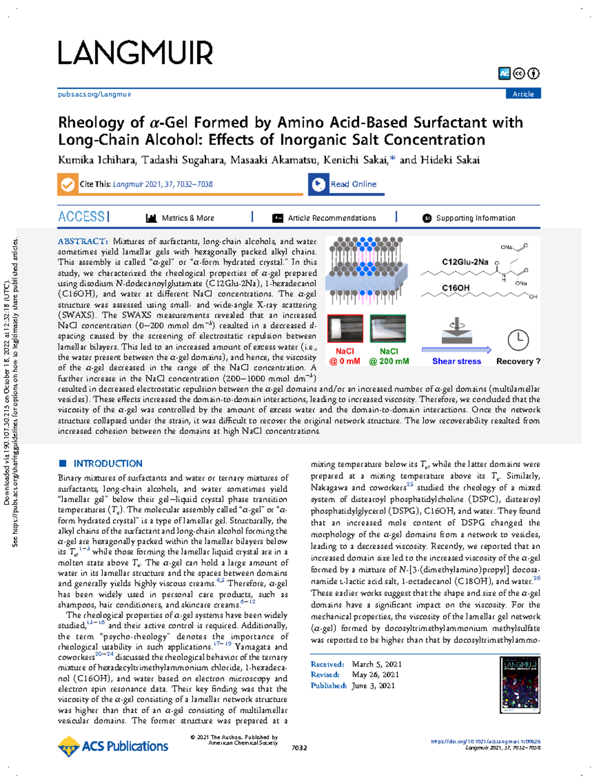 Rhelogy of alpha gel formed by amino acid - Rheology of α‑Gel Formed by ...