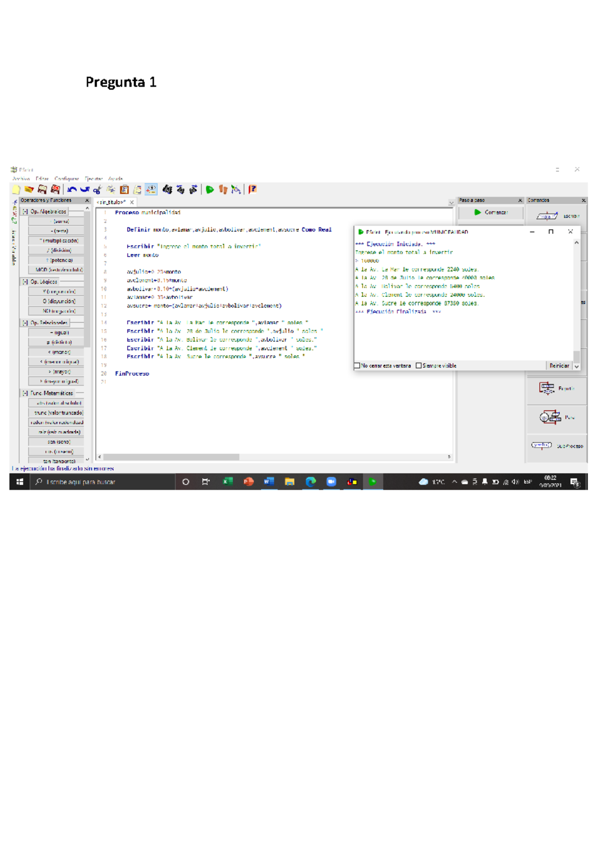 PC1 - Pregunta 1 - Principios de Algoritmos - Pregunta - Studocu