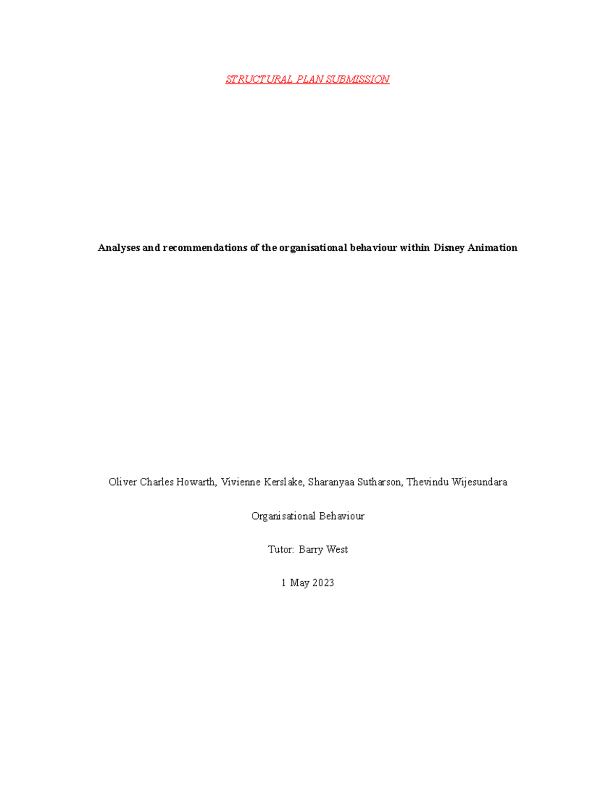 Structural Plan Submission for Group Assign - STRUCTURAL PLAN ...