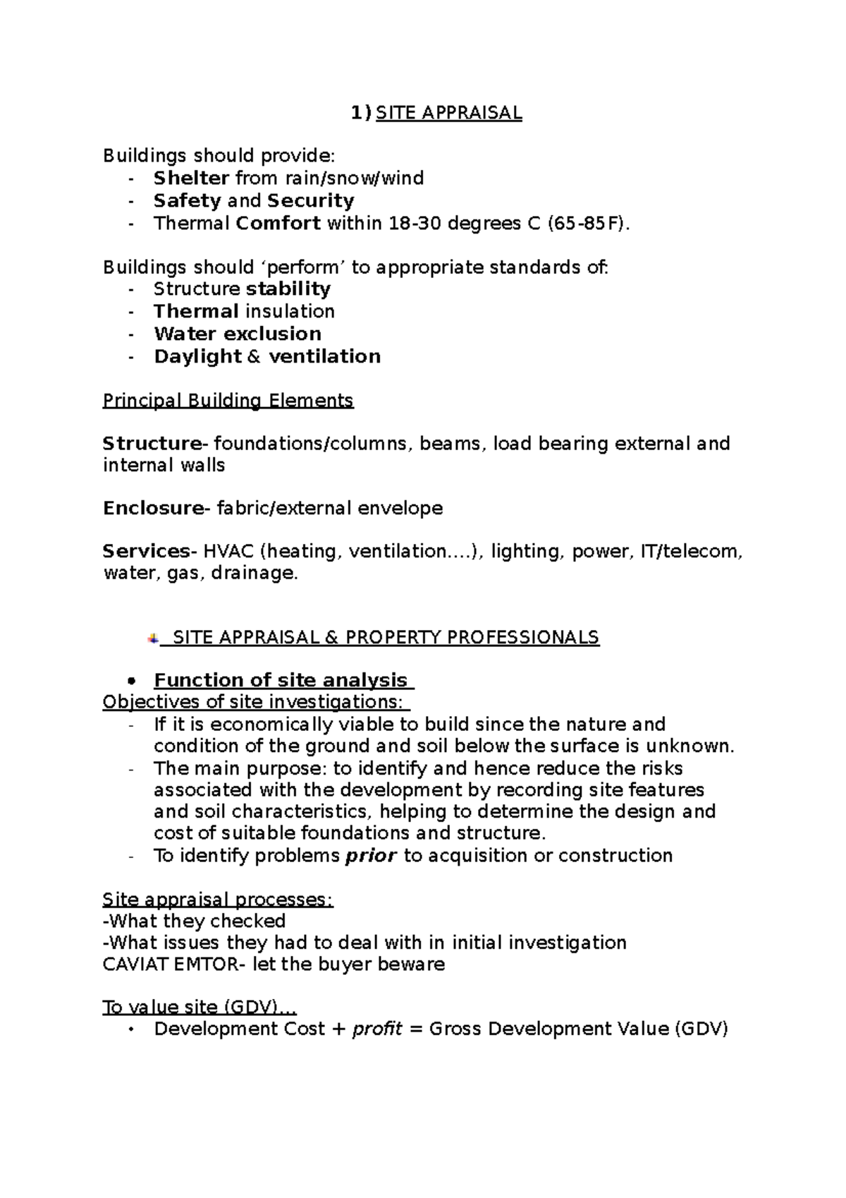 Design revision 2 - 1)SITE APPRAISAL Buildings should provide ...