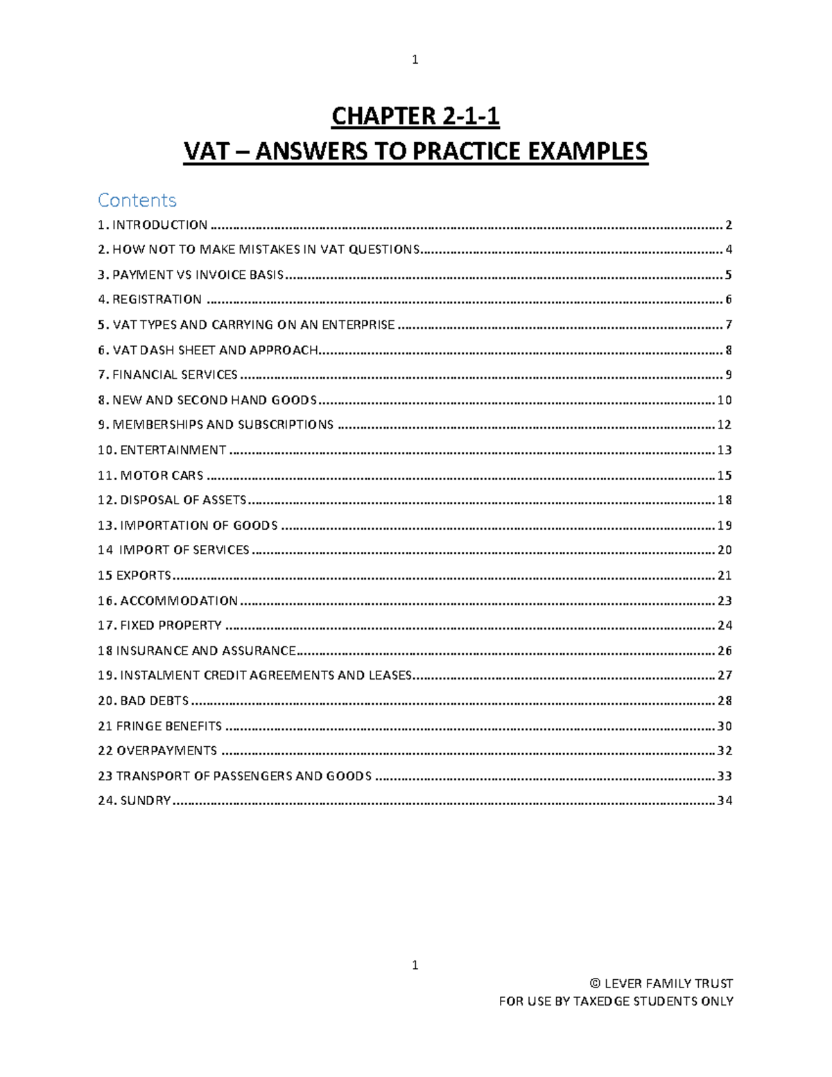 2-1-1 VAT Practice Examples Whole Chapter - TAX3701 - Unisa - Studocu