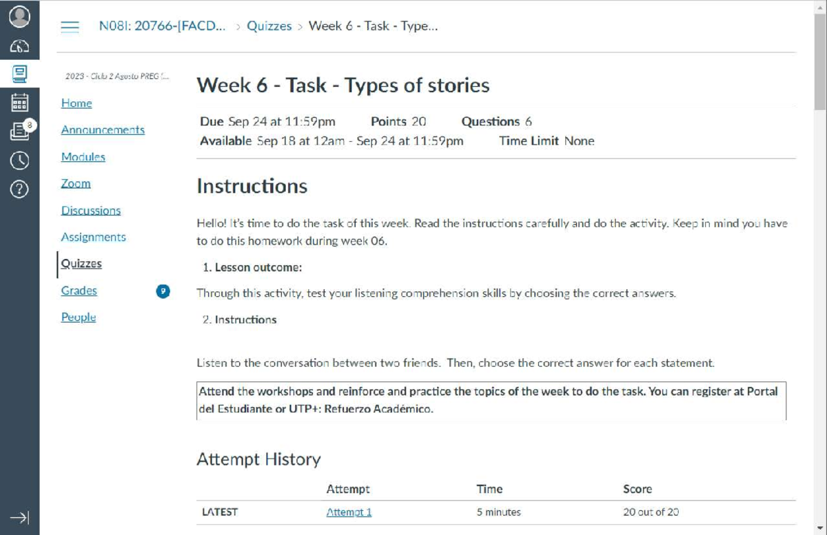 Week 6 - Task - Types of stories - Ingles III - Studocu