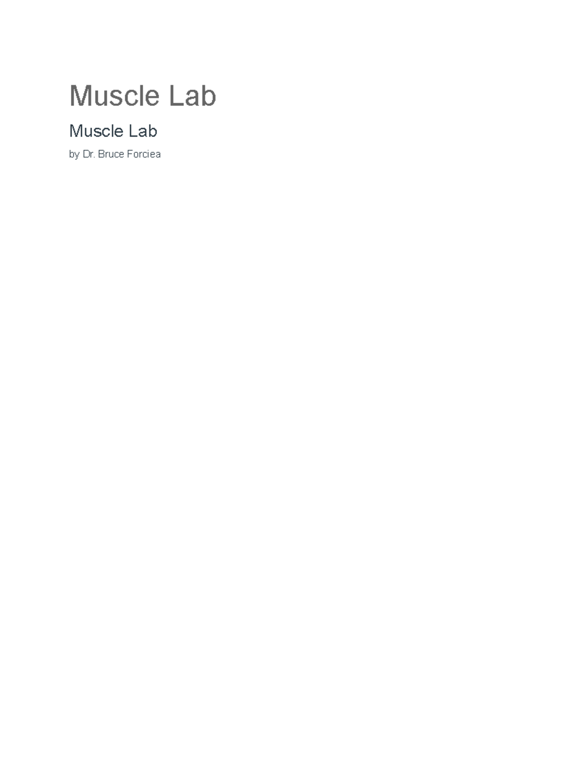 Muscle Lab - daff - Muscle Lab Muscle Lab by Dr. Bruce Forciea (Links ...