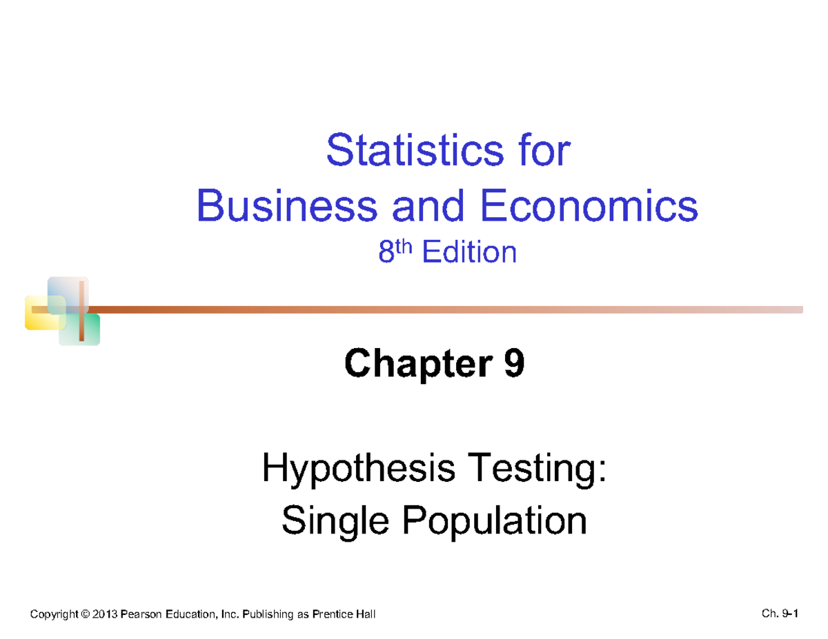 Ch 9 econ 222 - Concordia Econ 222 chapter 9 slides - Statistics for ...