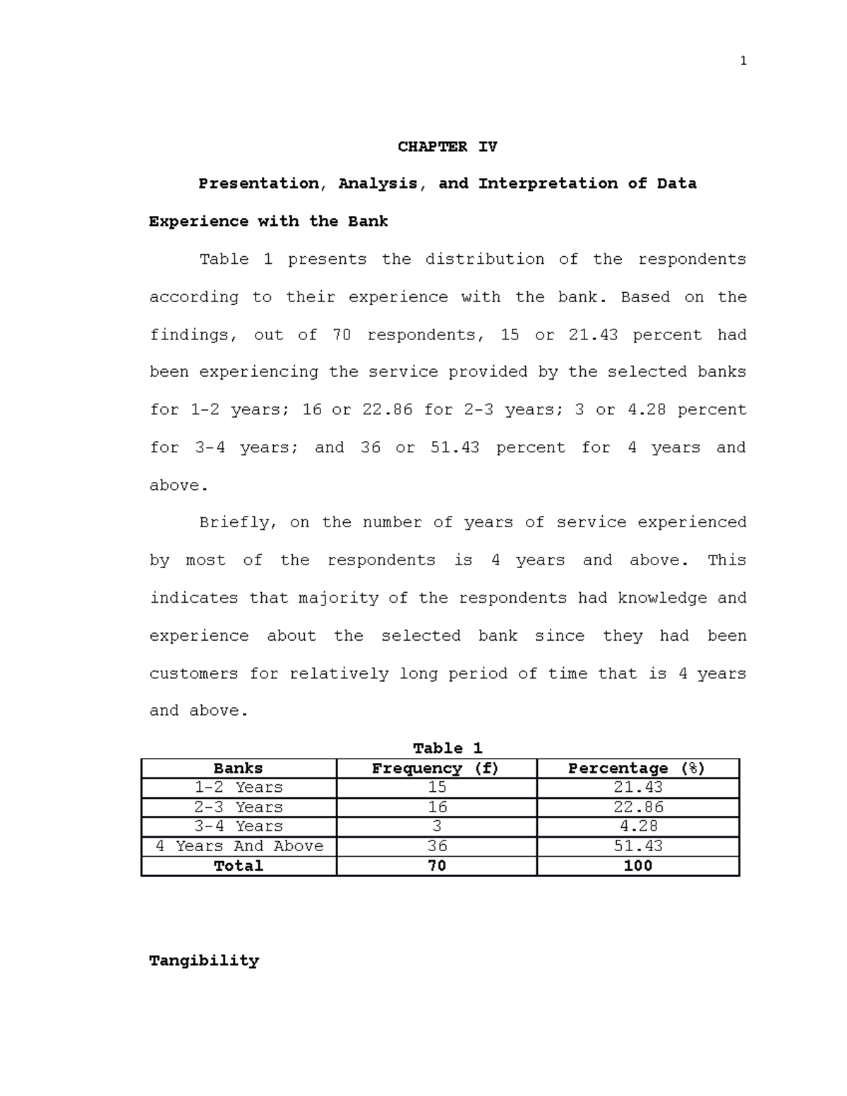 Chapter 4 - CHAPTER IV Presentation, Analysis, and Interpretation of ...