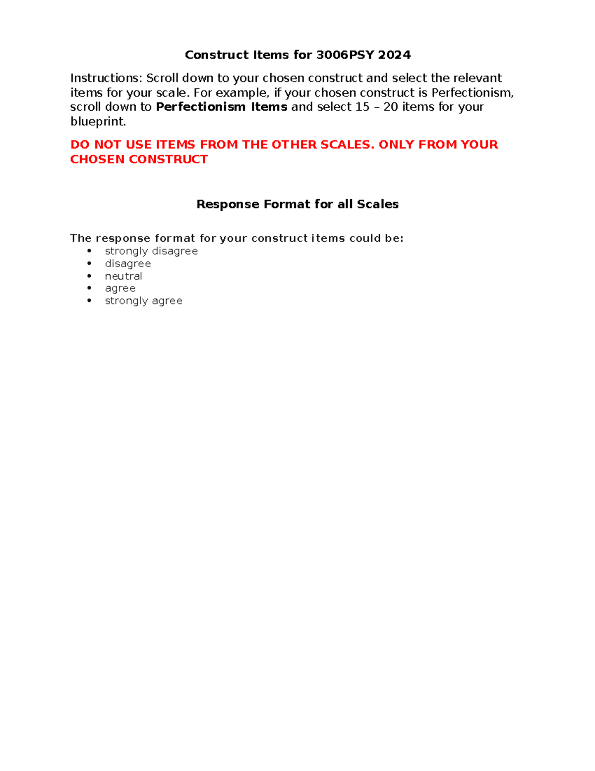 3006PSY Assignment Construct Items - Construct Items for 3006PSY 2024 ...