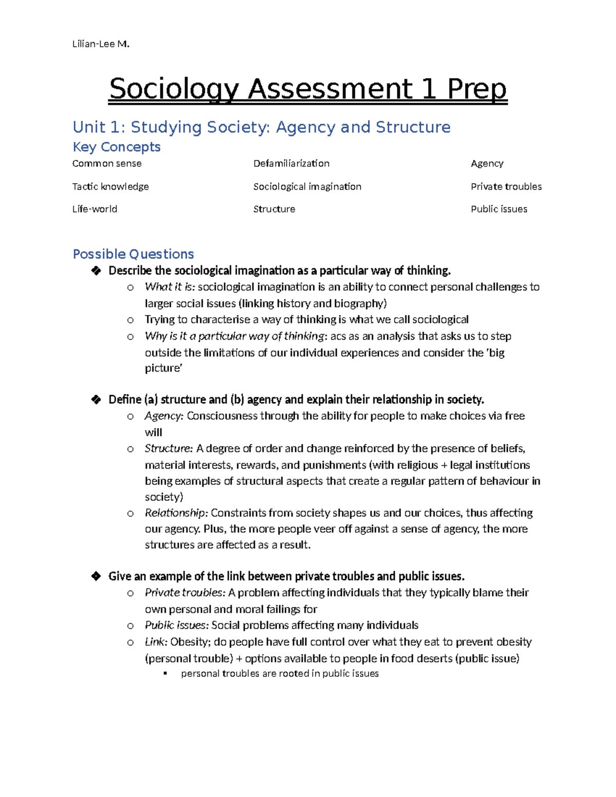 Assessment 1 Prep - Notes on the first 2 chapters, very clear and easy ...