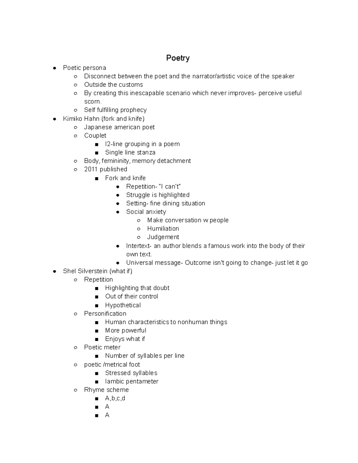Poetry notes - Every lecture from the class - Poetry Poetic persona ...