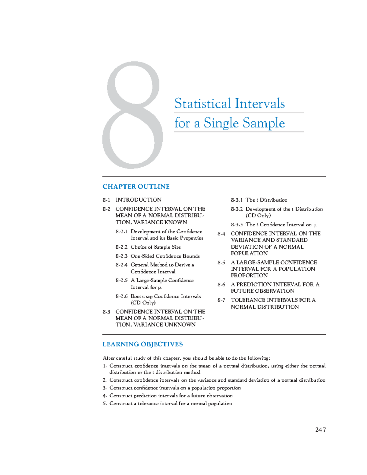 PQ220-6234F - Statistical Analysis - 247 8 Statistical Intervals for a Single Sample CHAPTER ...
