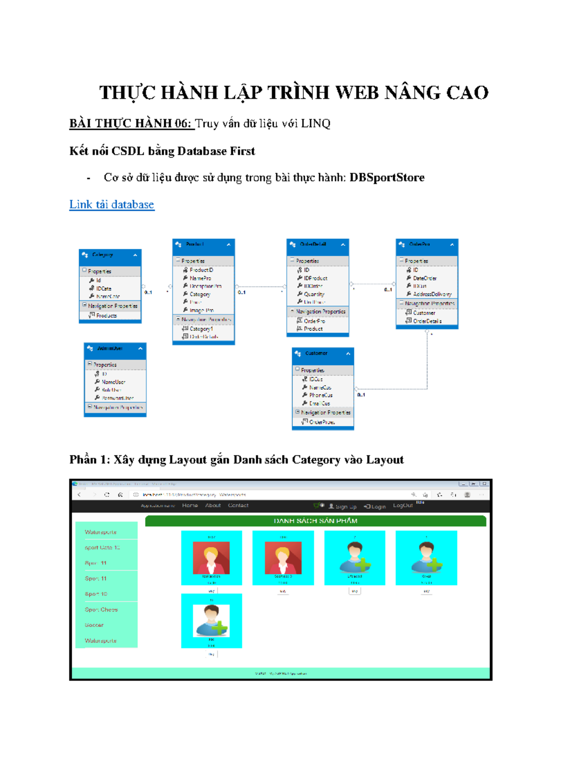 Web NC Lab09-LINQ - gvcgcgcg - THỰC HÀNH LẬP TRÌNH WEB NÂNG CAO BÀI THỰC HÀNH 0 6 : Truy vấn dữ ...