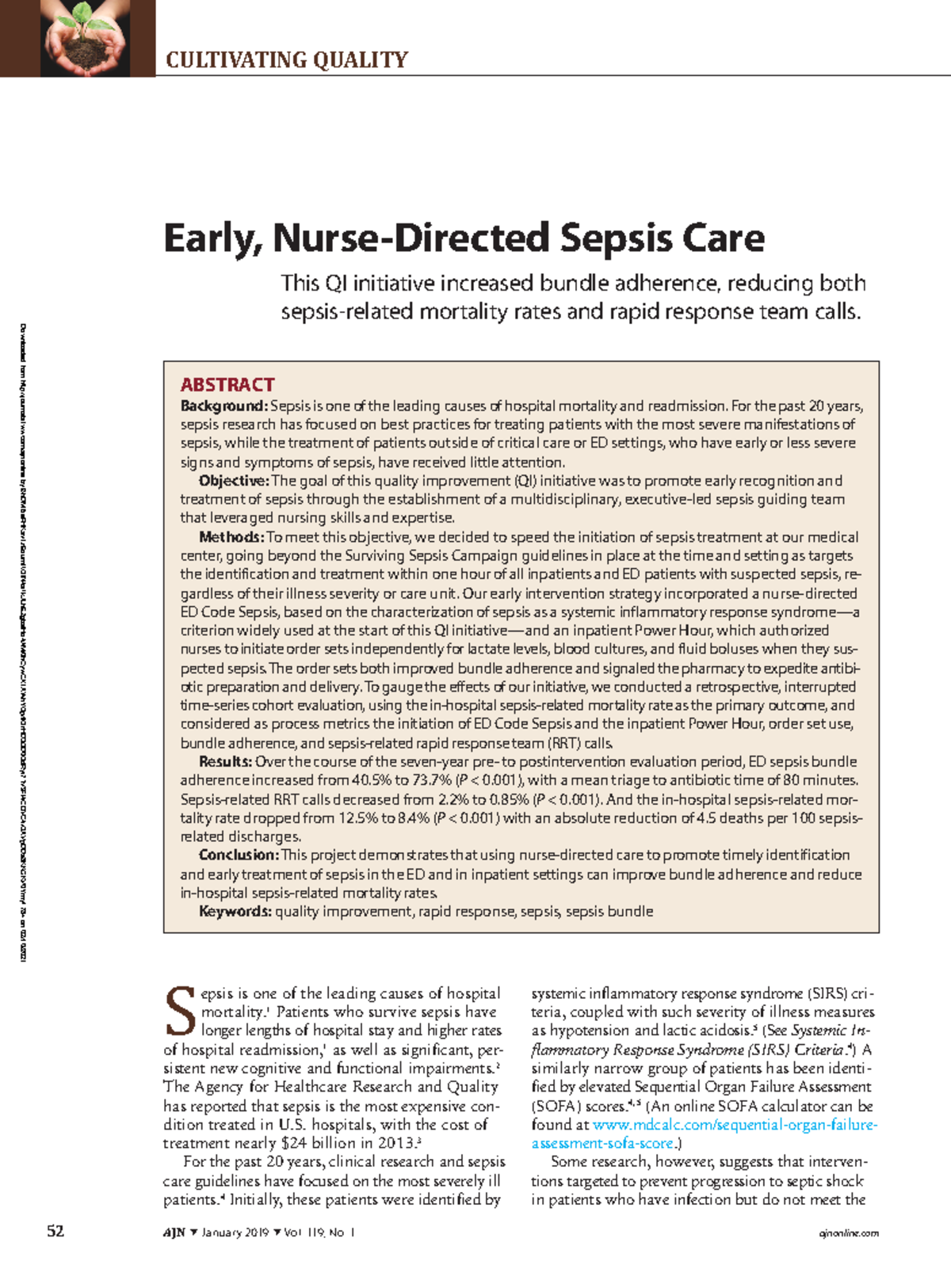 Early, Nurse Directed Sepsis Care - Downloaded from journals.lww ...
