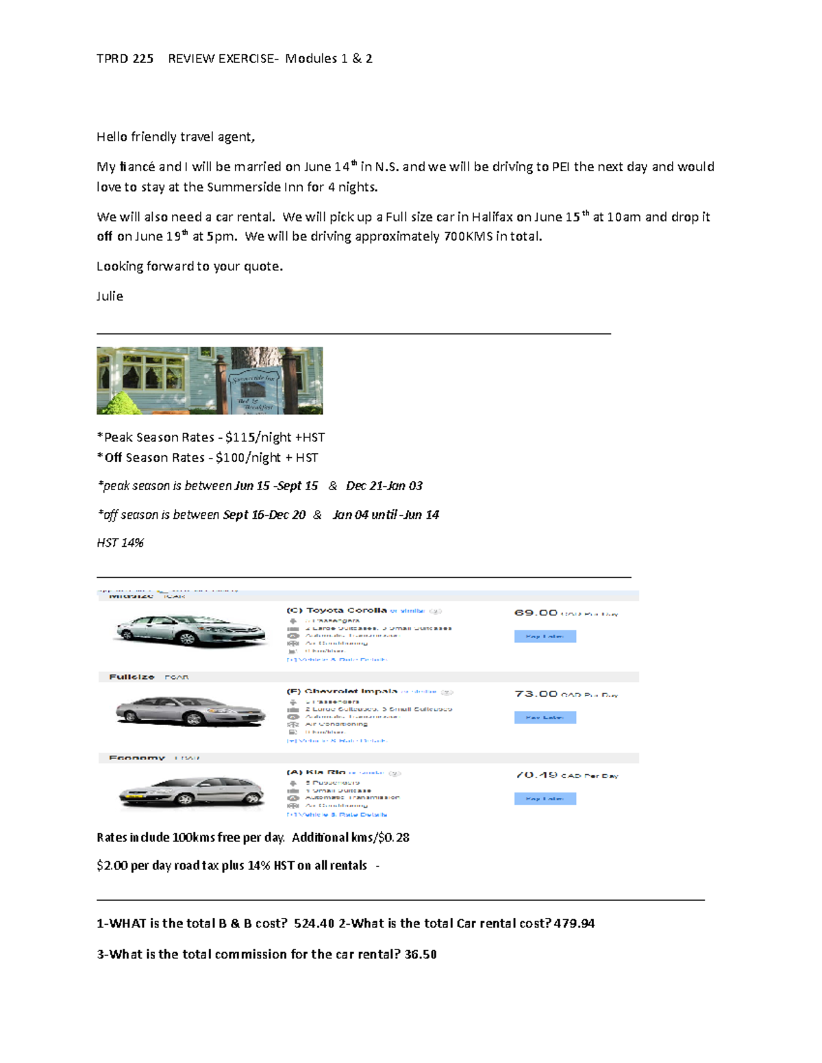 TPRD review module 1 and 2 exercise 2016 A - TRPD 225 - SAIT ...