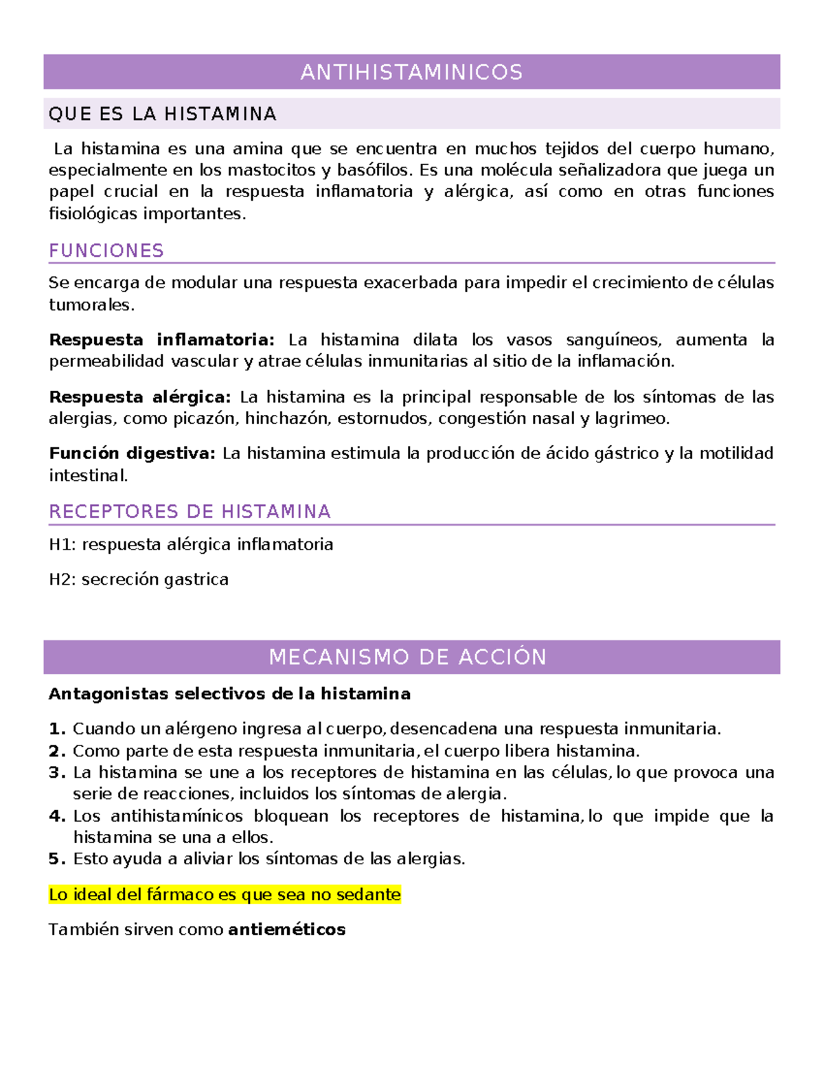4 antihistaminicos - Farmacología - ANTIHISTAMINICOS QUE ES LA ...