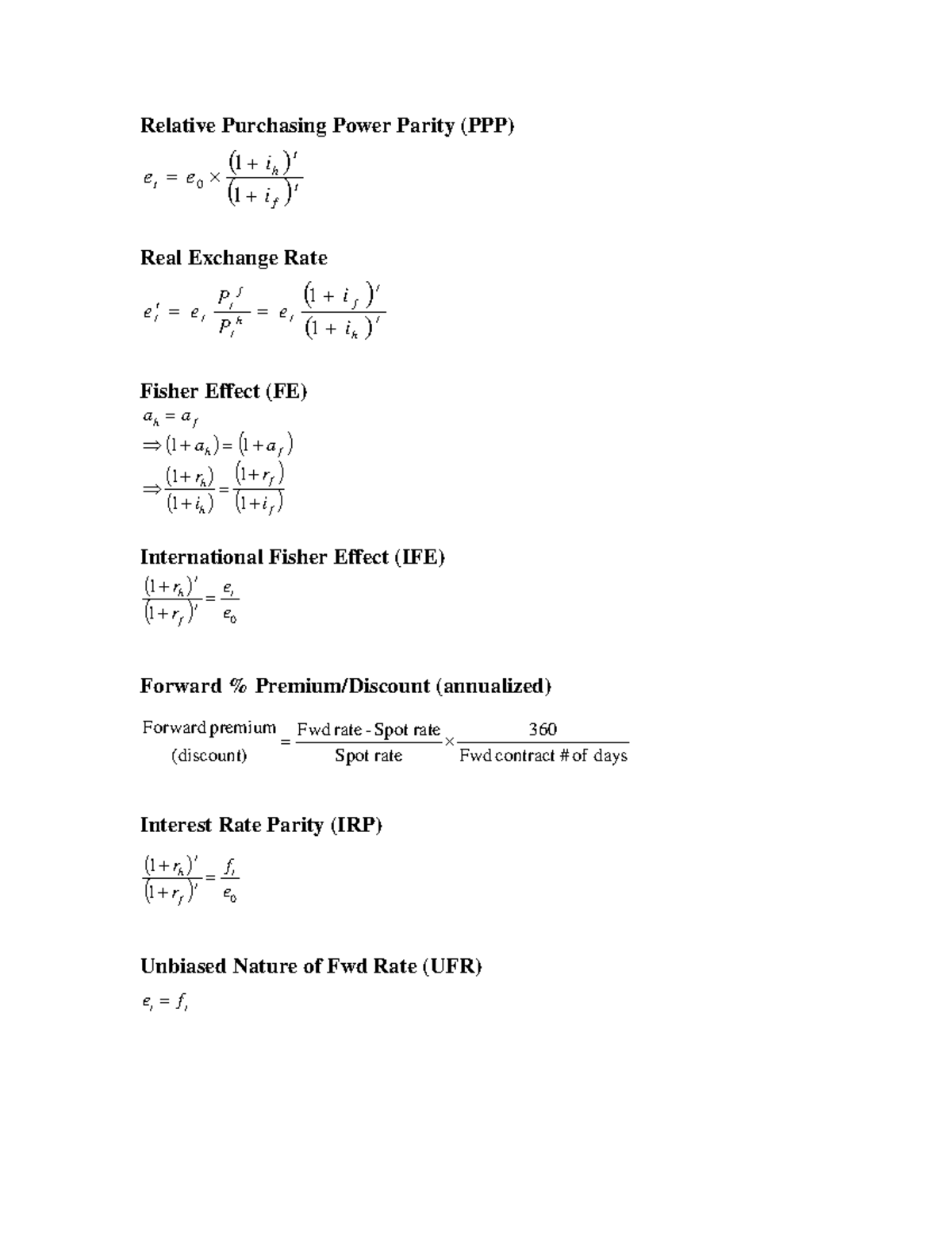 Midterm formula - Relative Purchasing Power Parity (PPP) Real Exchange ...
