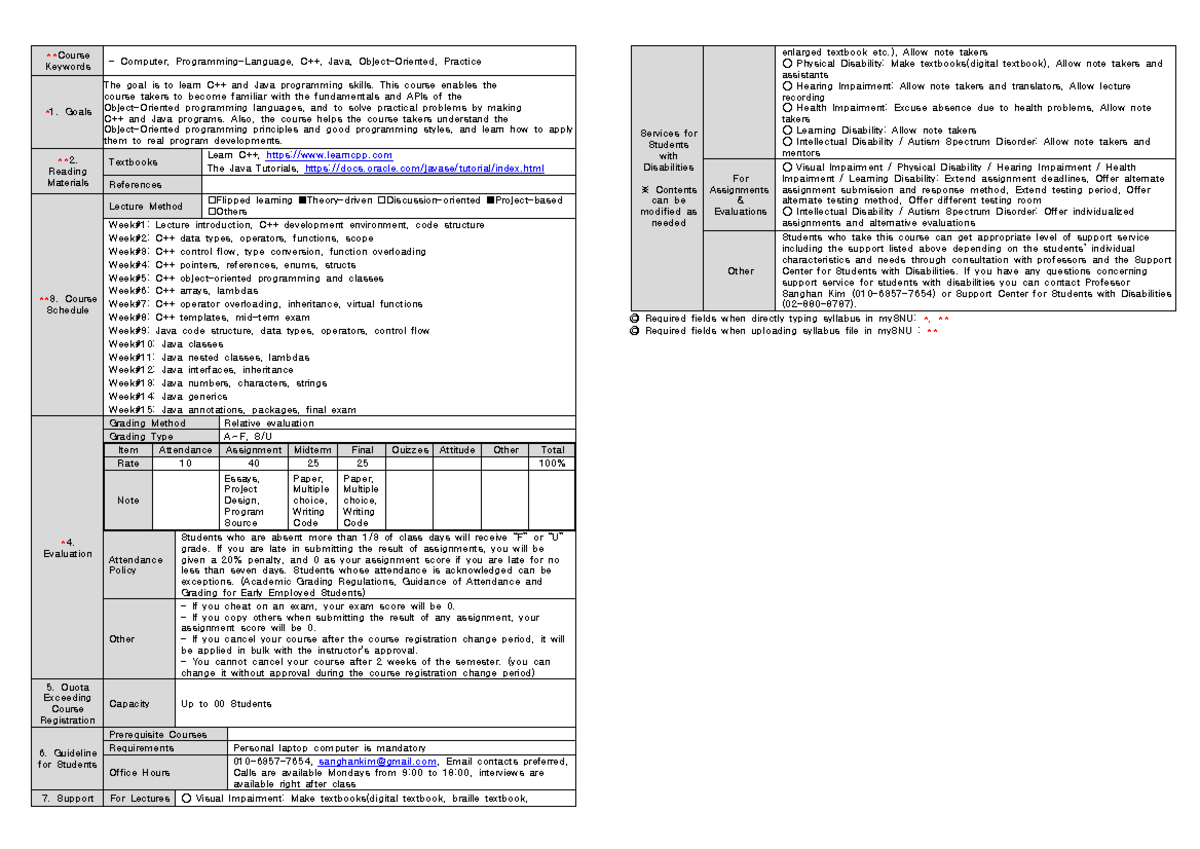Computerprogrammingsyllabus Course Keywords Computer Programming Language C Java