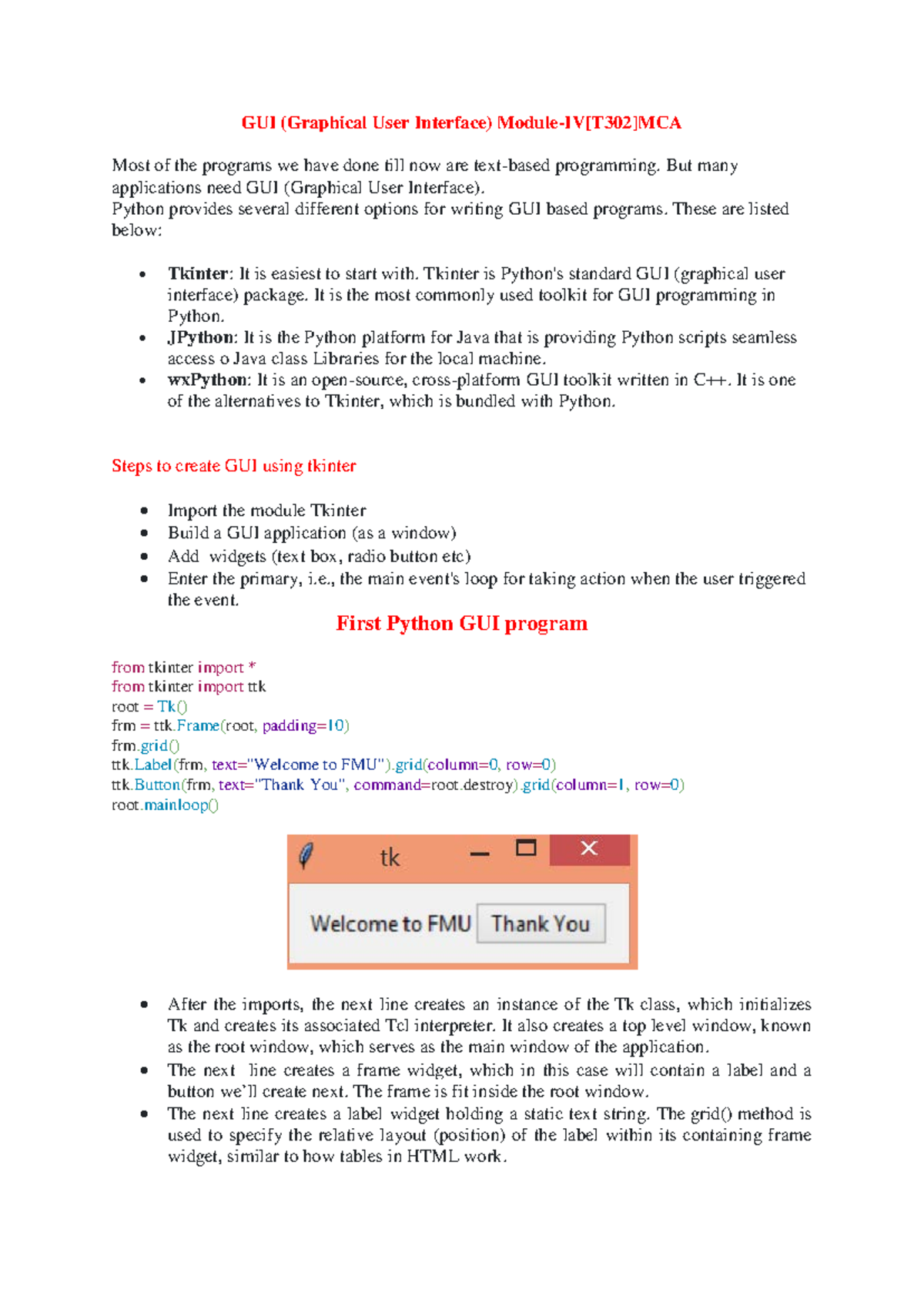 Lecturenotesem 3 5820221659669270211 - GUI (Graphical User Interface ...