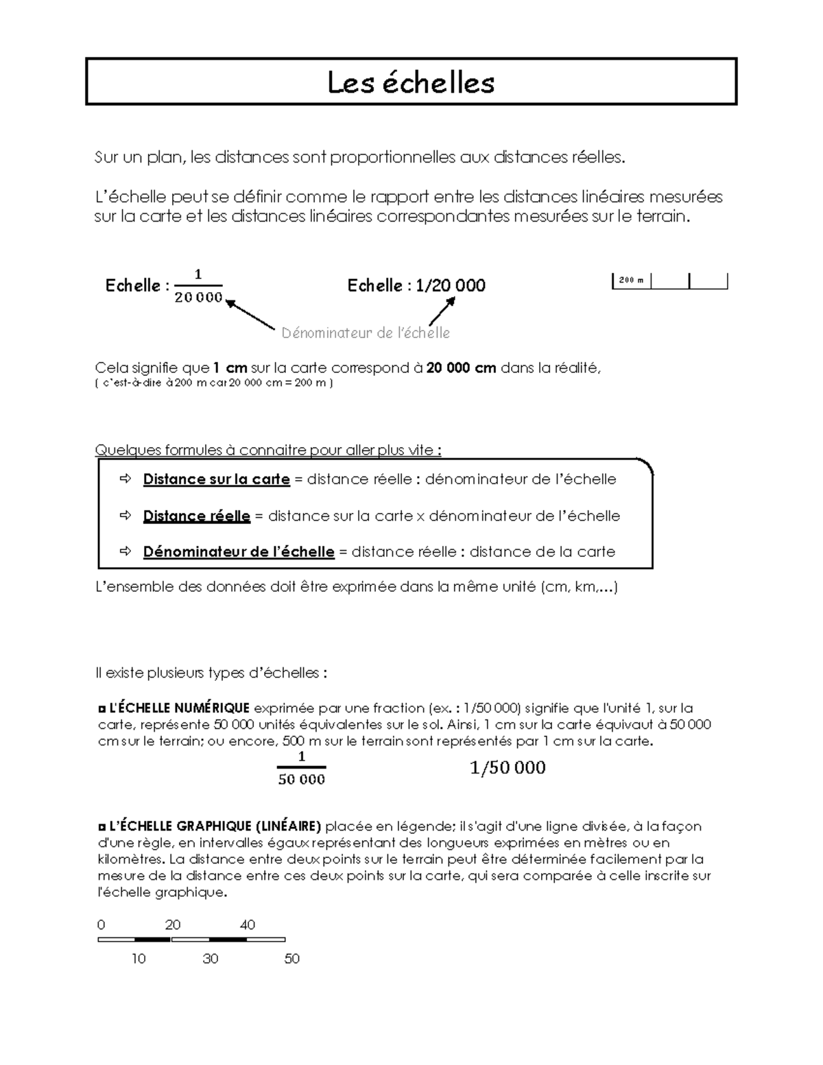echelle geographie - Les échelles Sur un plan, les distances sont ...