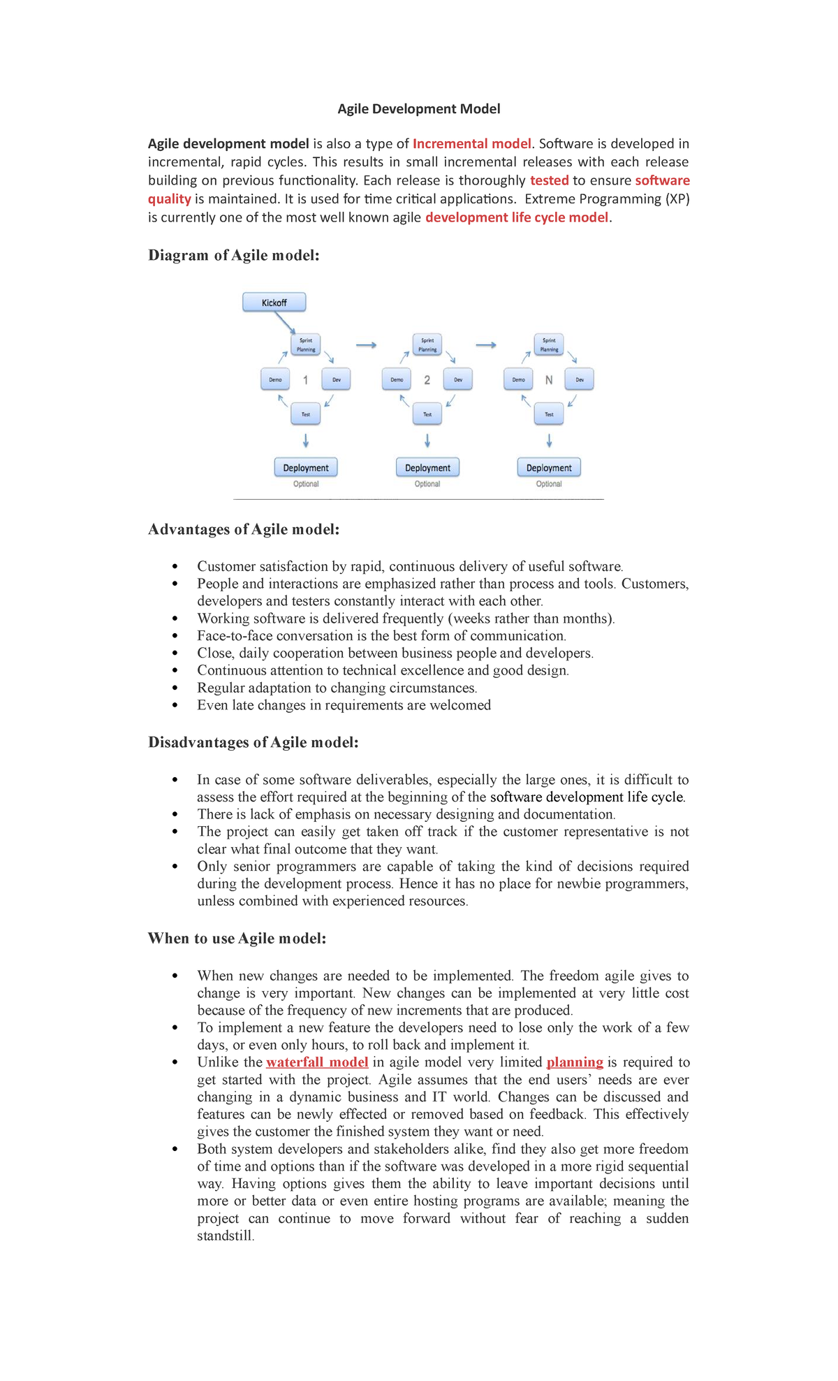 58f6f5 Lecture No.8 Agile Model - Agile Development Model Agile ...