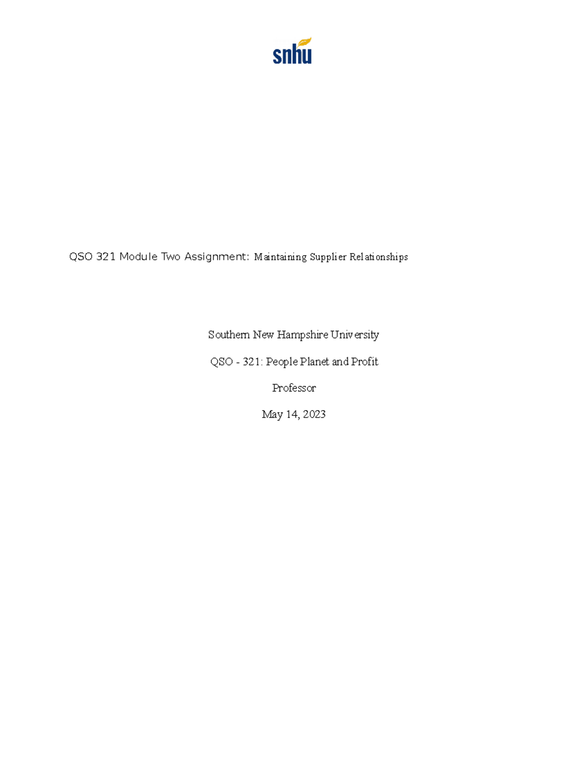 Module Two Assignment - Grade A - QSO 321 Module Two Assignment ...