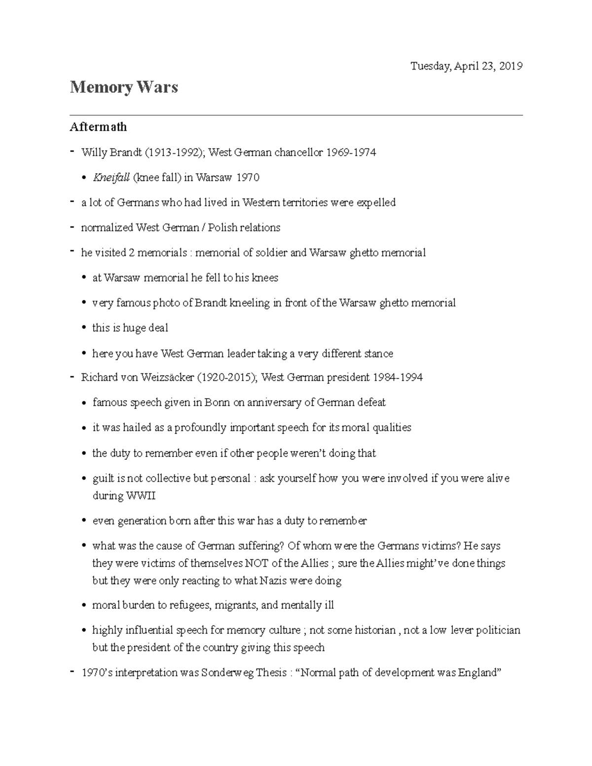 Memory Wars - Dr. Drummond - Tuesday, April 23, 2019 Memory Wars ...